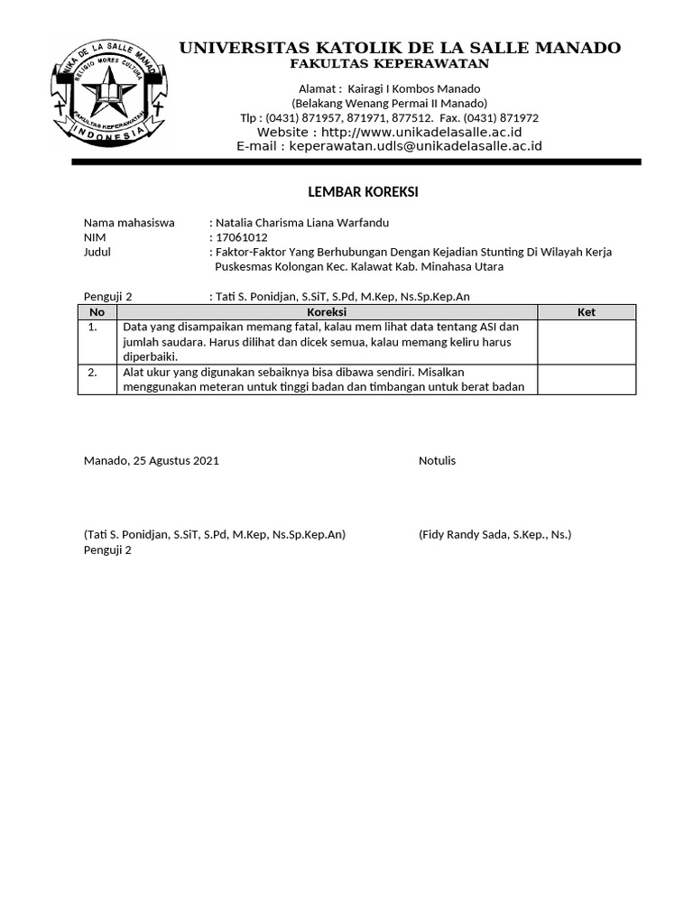 Format Lembar Koreksi_Natalia Warfandu_Penguji 2 | PDF
