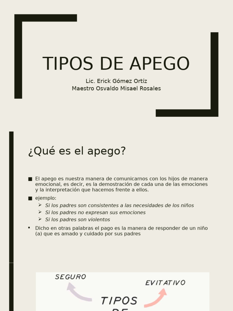 Tipos de Apego | PDF | Teoría de apego | Las emociones