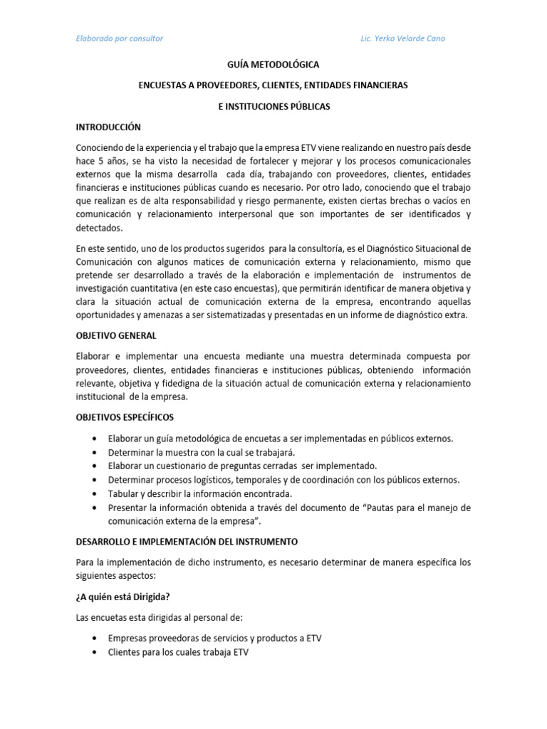 Guía Metodológica Encuestas | PDF | Metodología de encuesta | Cuestionario