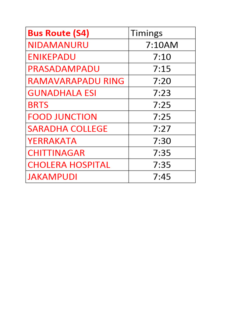 1 Year Bus Schedules | PDF | Cinema Of India | Film Production Districts