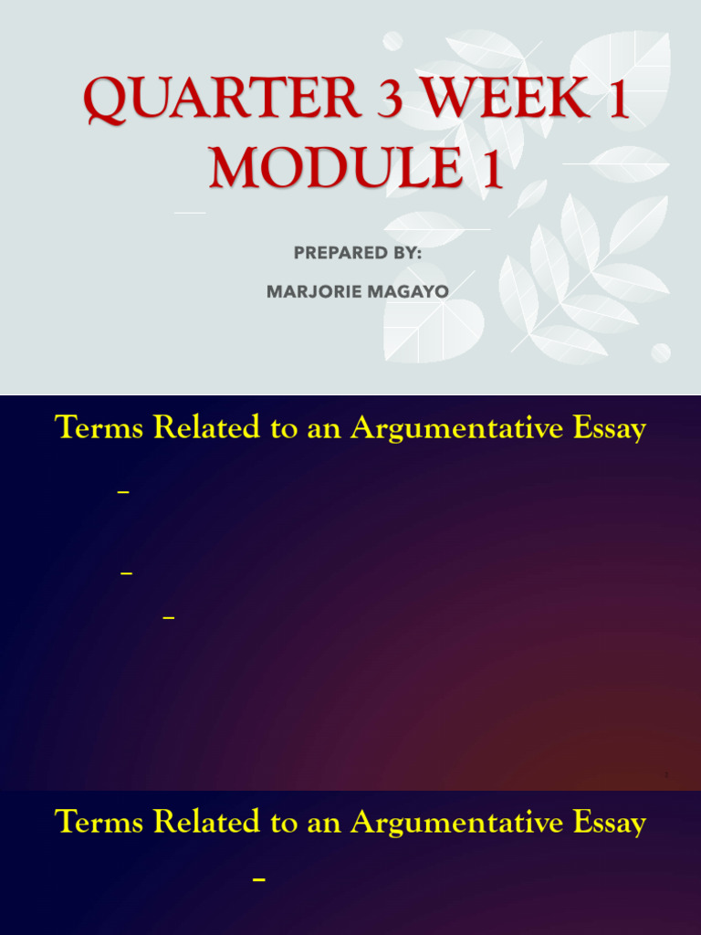 Quarter 3 Argumentative Students | PDF | Essays
