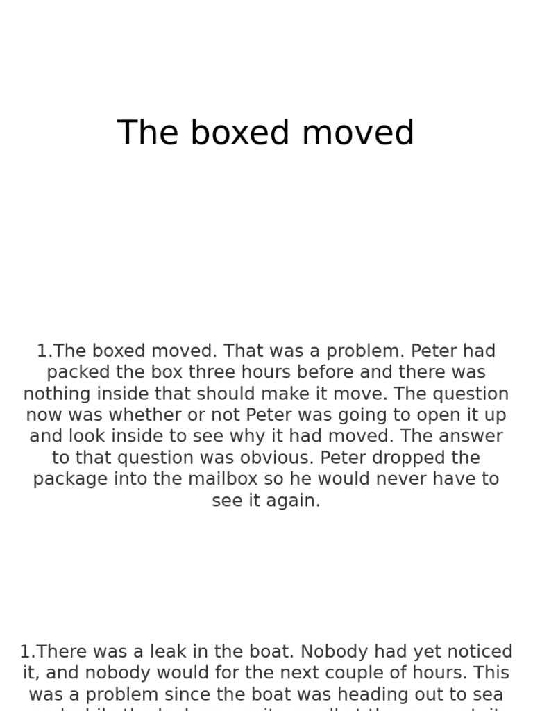 The Boxed Moved | PDF