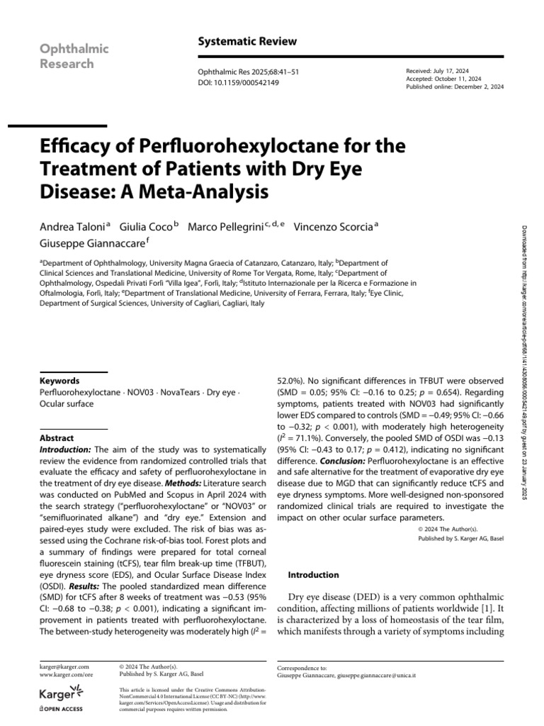 Efficacy of Perfluorohexyloctane for the | PDF | Ophthalmology ...