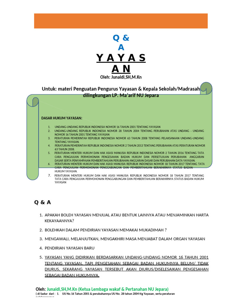 Panduan Hukum Yayasan di Indonesia | PDF