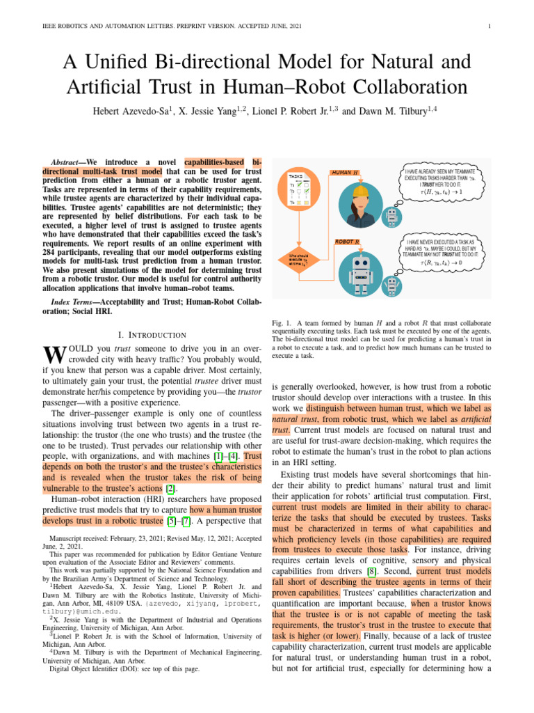 A Unified Bi-Directional Model For Natural and Artificial Trust in ...