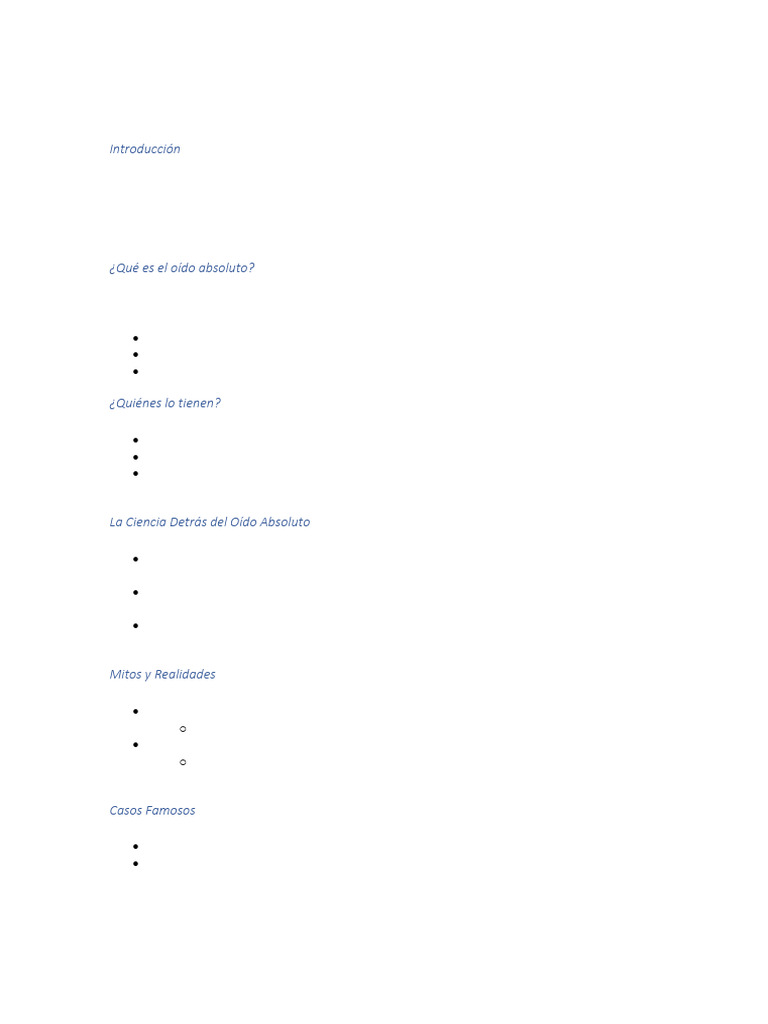 Oído Absoluto: Habilidad Musical Rara | PDF
