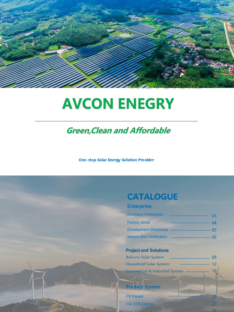 Avcon Solar Presentaiton | PDF | Photovoltaics | Energy Storage