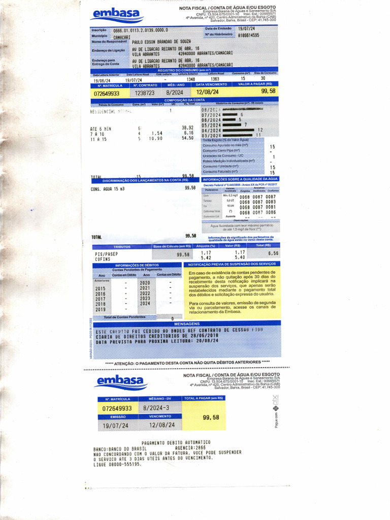 Comprovante de Residência Paulo Edson | PDF