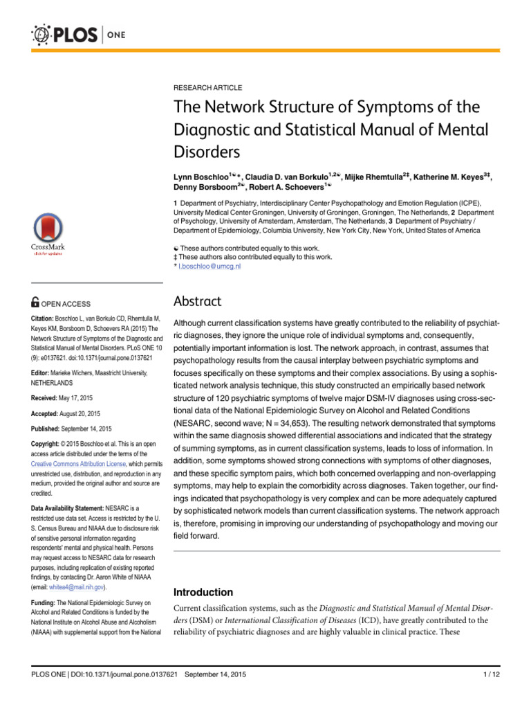 Boschloo 2015 Comorbilidad DSM | PDF | Mental Disorder | Attention Deficit Hyperactivity Disorder
