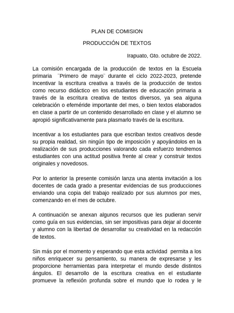 Plan de Comision | PDF