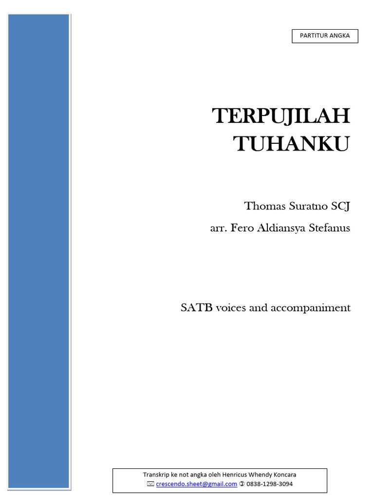 Thomas Suratno SCJ - Terpujilah Tuhanku - SATB | PDF