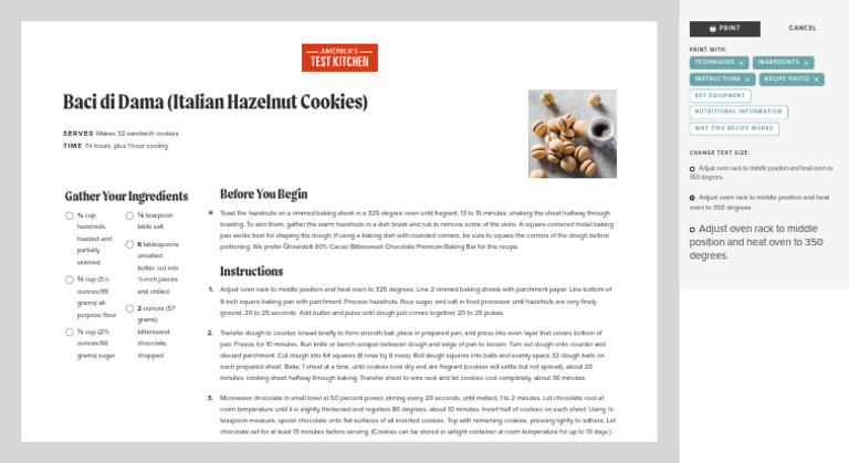 Baci di Dama Recipe: Italian Cookies | PDF | Dough | Teaspoon