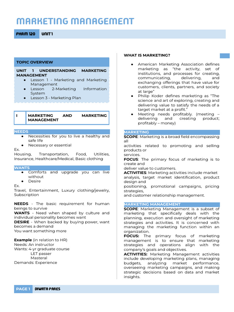 PHRM120 - Marketing Management | PDF | Marketing | Analytics