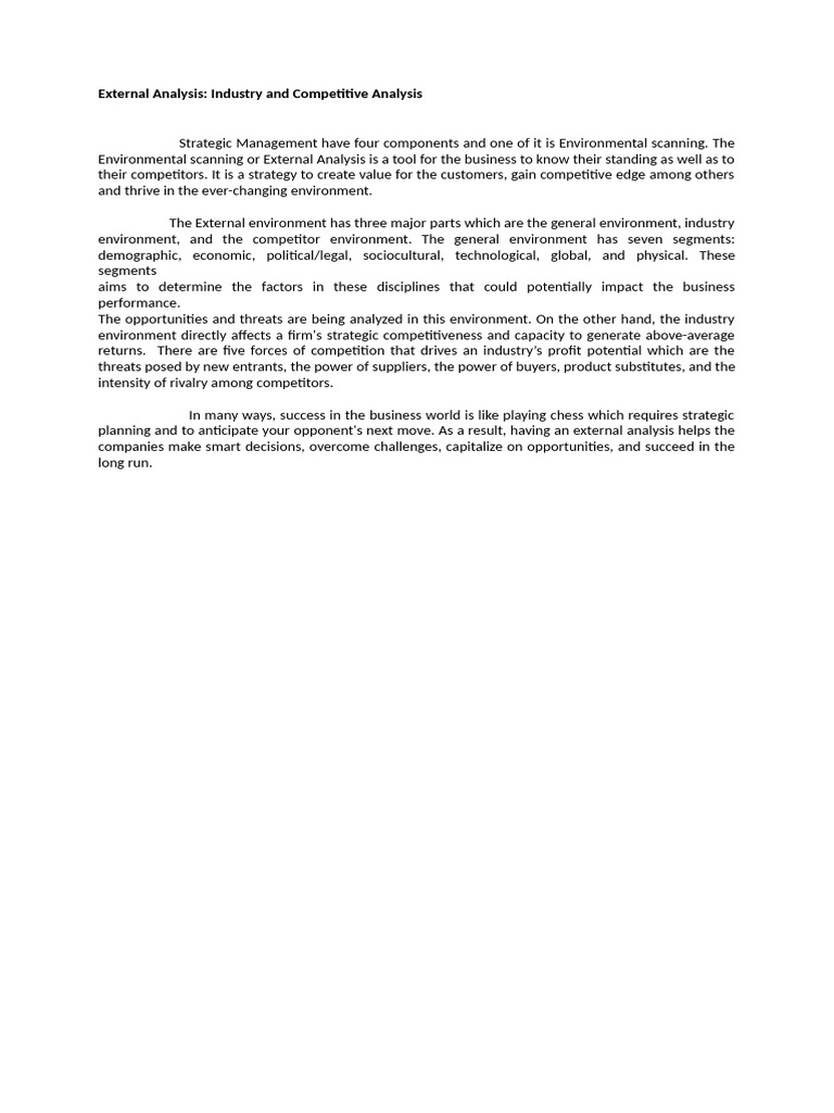 External Analysis | PDF