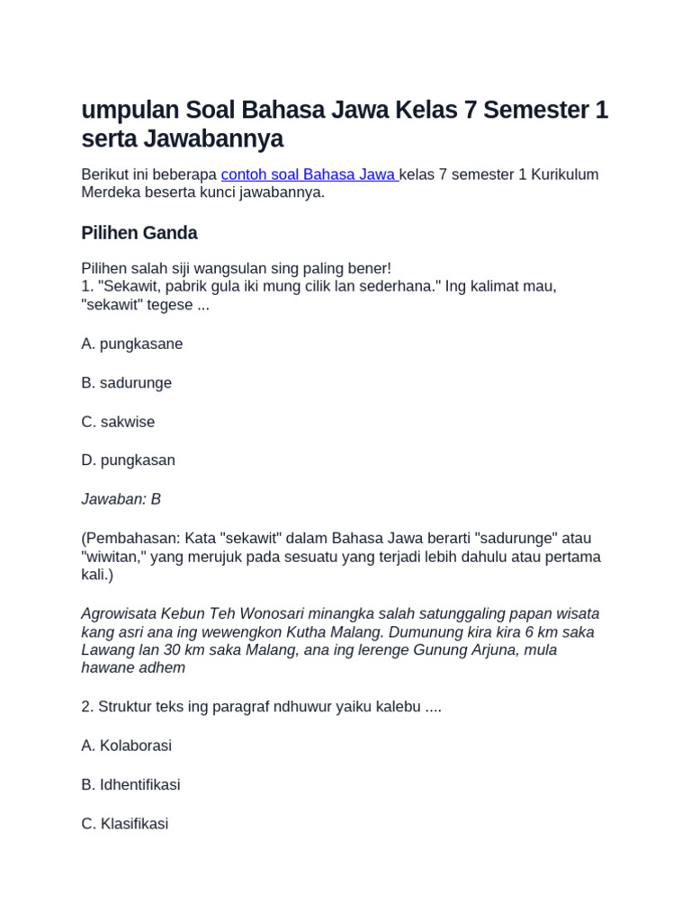 Bahasa Jawa | PDF