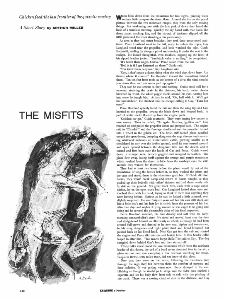 Print Article: The Misfits - Esquire - OCTOBER, 1957 | PDF