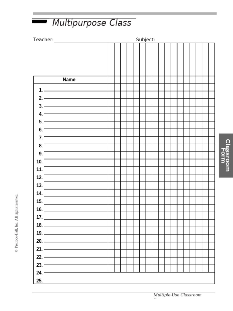 Multipurpose Class List | PDF