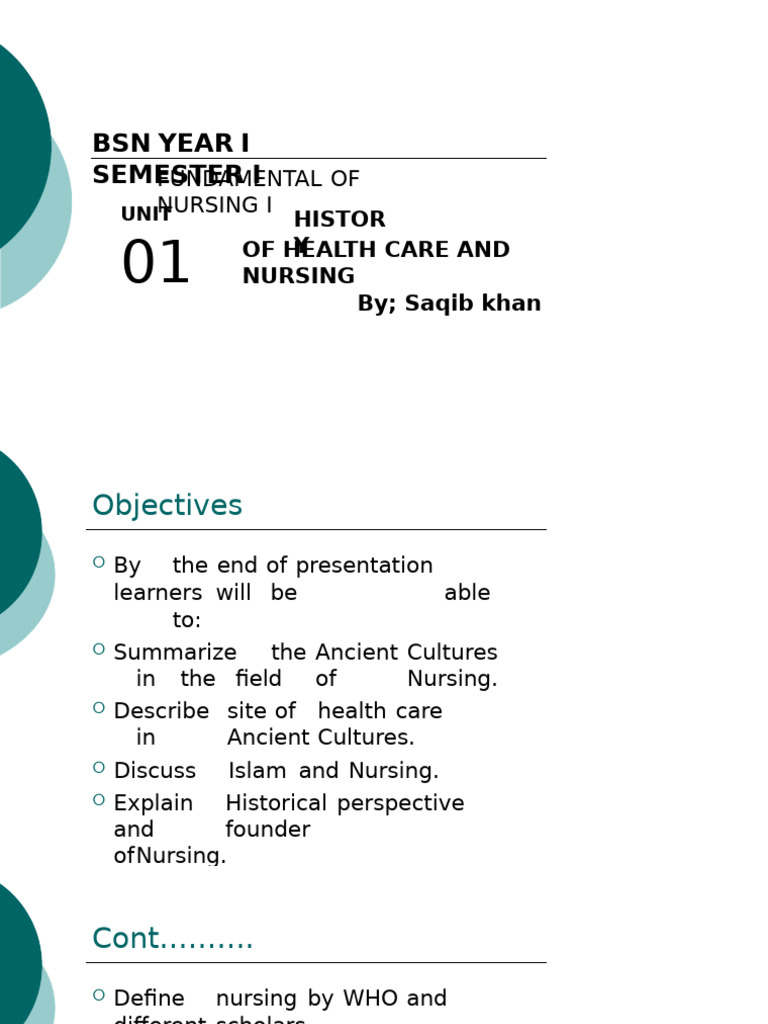 Nursing History BSN FON-I | PDF | Nursing | Florence Nightingale