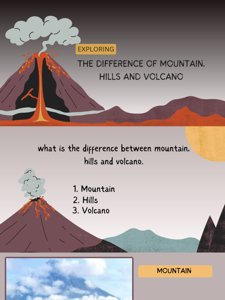 Difference Between Mountains, Hills, Volcanoes | PDF