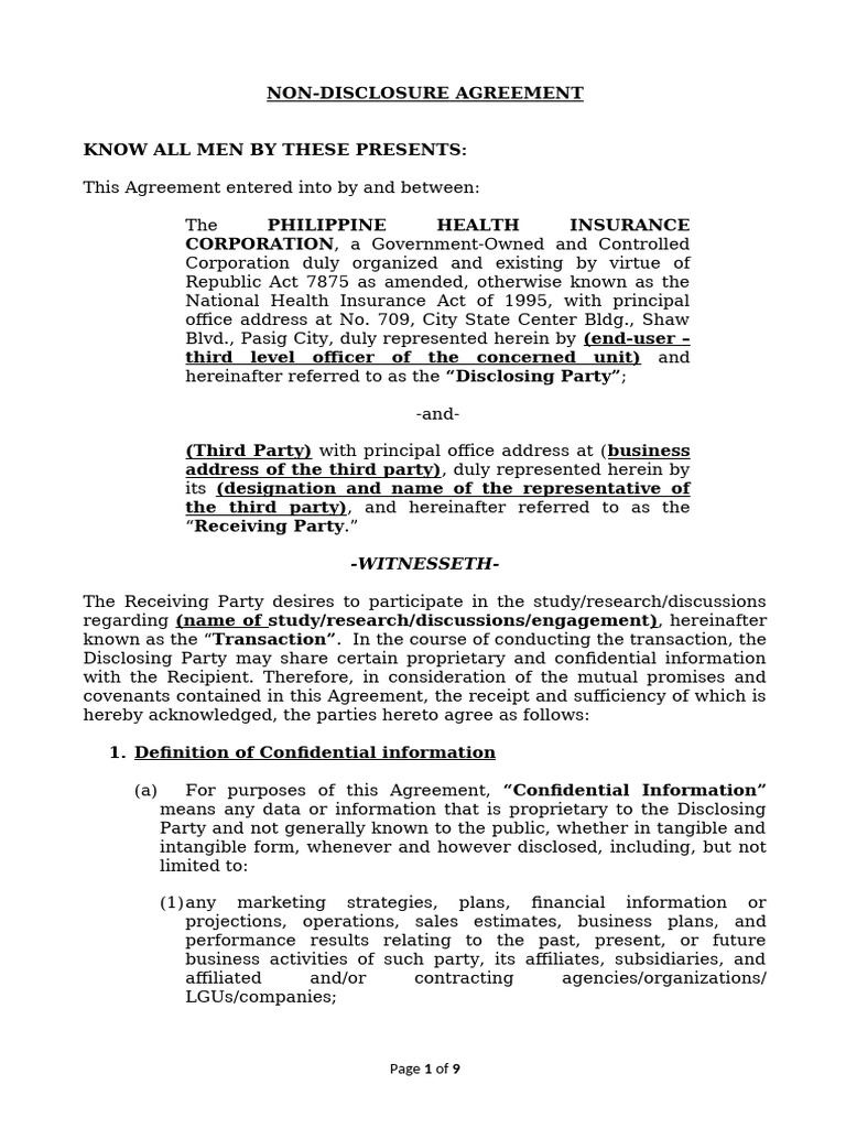 NDA Pro Forma Version 3 - 034806 2 | PDF | Legal Remedy | Confidentiality