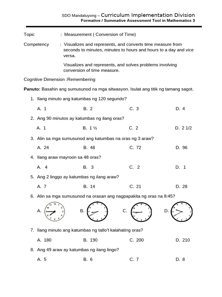 Formative Measurement - Visualizes and Represents, and Solves Problems ...