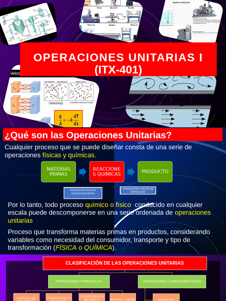 Operaciones Unitarias Clase 1 3-2024 | PDF | Fluido | Líquidos