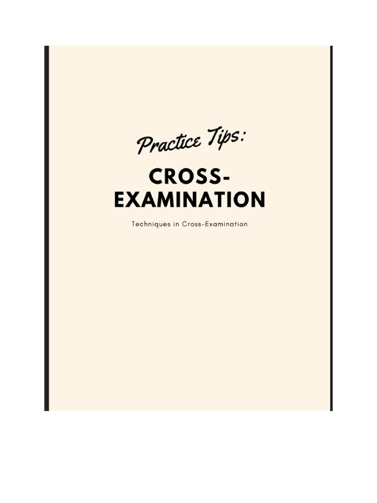 Notes On Cross Examination | PDF