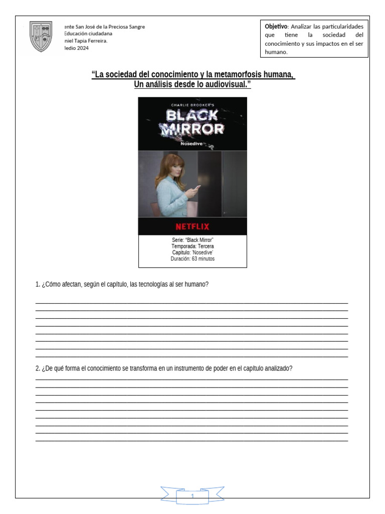 Análisis de 'Nosedive' en Black Mirror | PDF