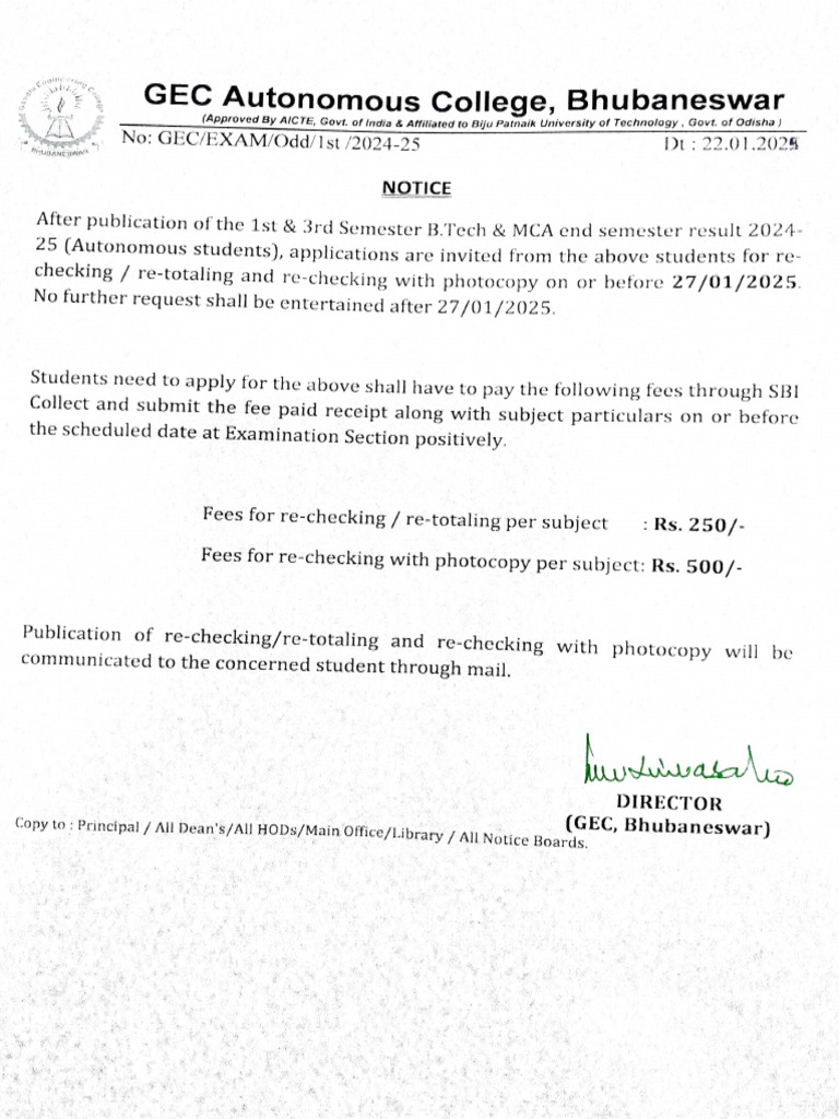 RECHECKING NOTICE | PDF