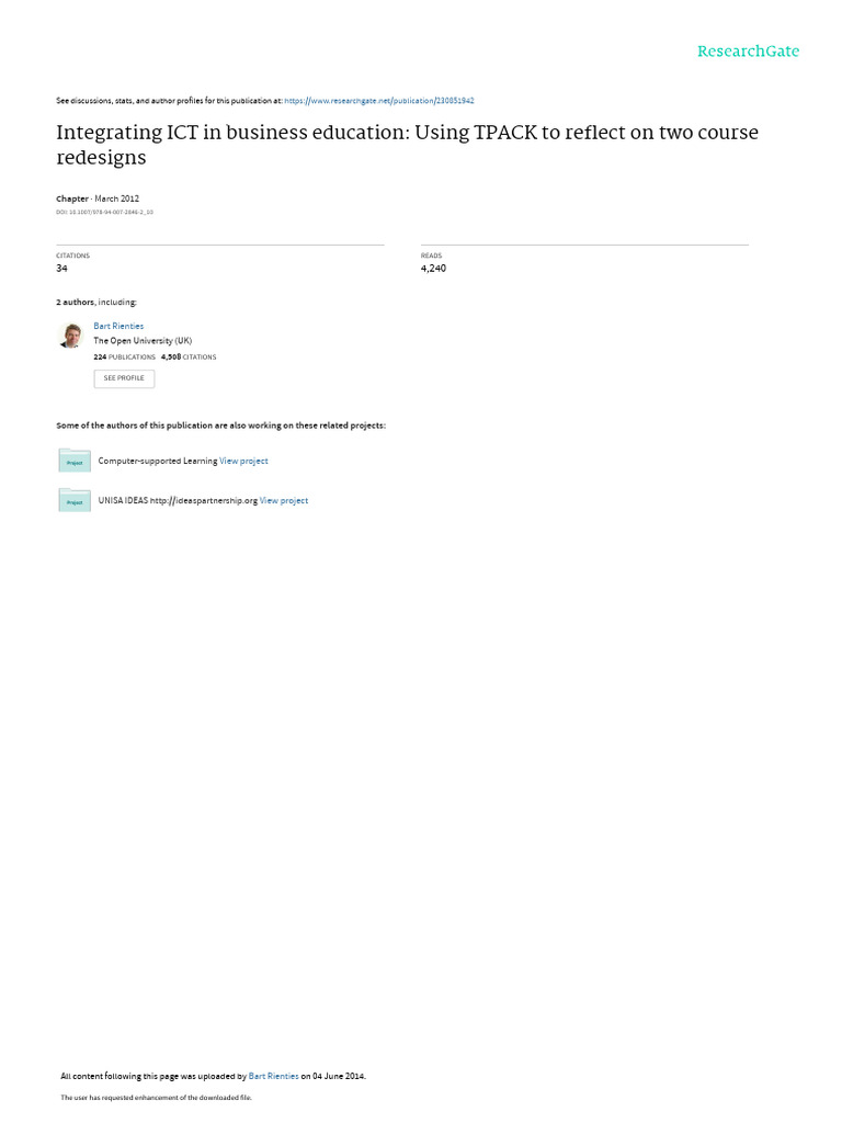 Integration ICT in Business Education Pre Draft | PDF | Educational ...