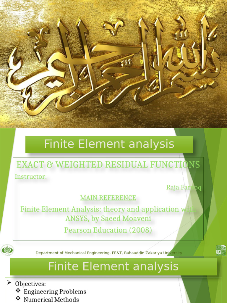 1.2. Exact and Weighted Residual Functions | PDF | Finite Element Method | Least Squares