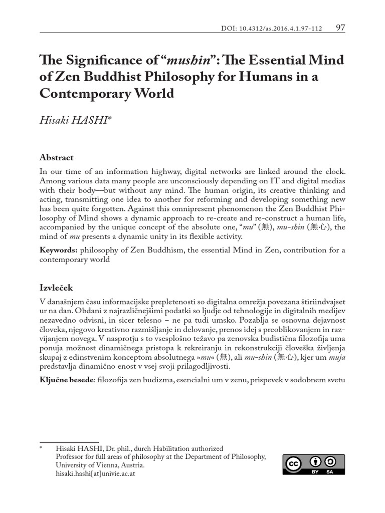 The Significance of Mushin The Essential Mind of Z | PDF | Thought | Mind