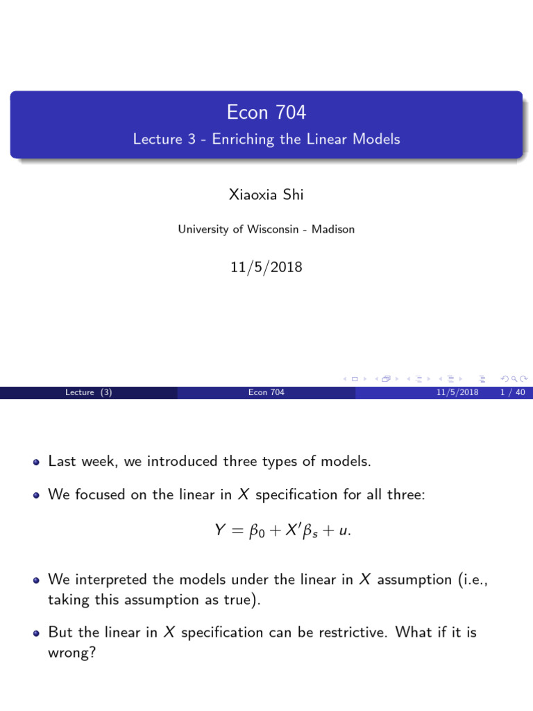 Lecture3-Enriching The Linear Models Slides-Annotated | PDF | Logarithm | Linear Regression