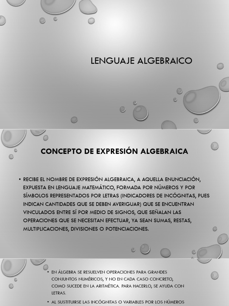 Lenguaje Algebraico. | PDF