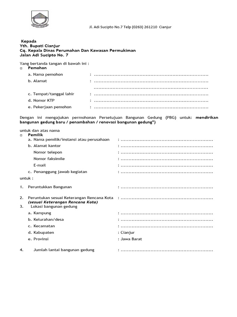 Formulir Pemohon | PDF