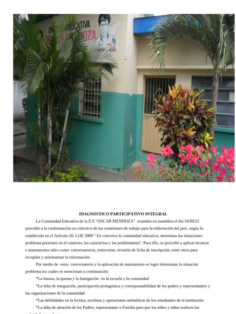 Plan de Accion Del Peic Actualizado | PDF | Educación de la primera ...