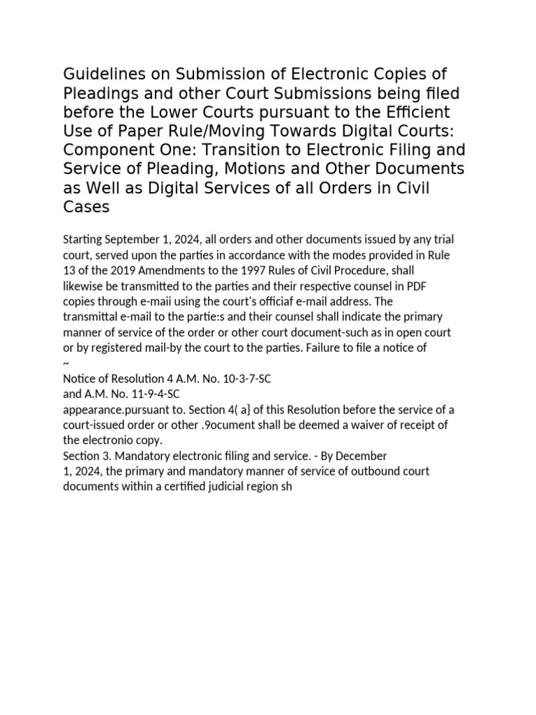 Electronic Filing Guidelines for Courts | PDF