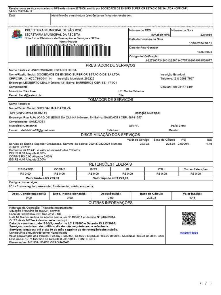 Emissão NFS-e | PDF