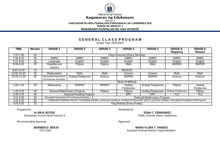 GENERAL-CLASS-PROGRAM | PDF