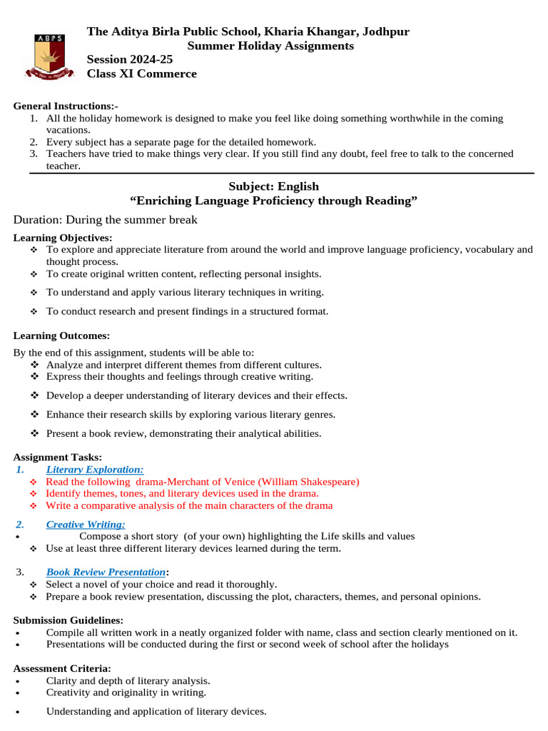 Summer Vacation Assignment - Class XI Commerce | PDF | Control Flow ...