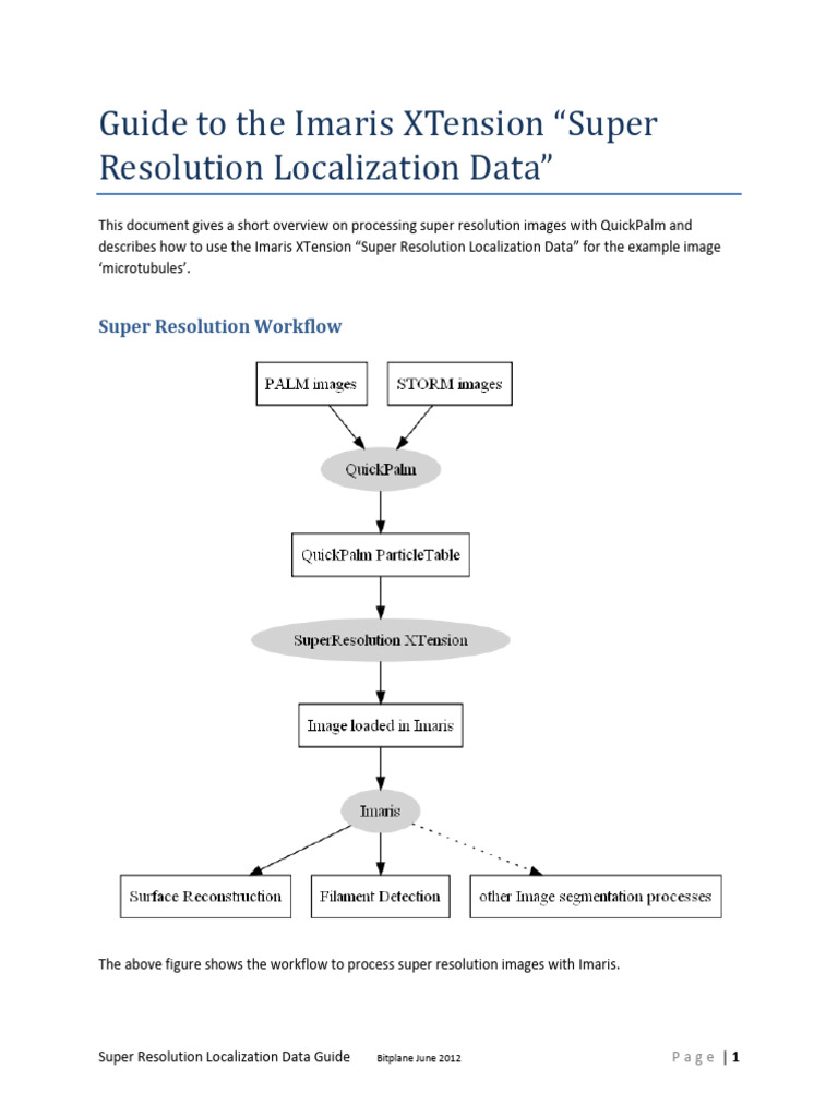 Guide To Imaris Super Resolution Xtension Pdf Voxel Histogram