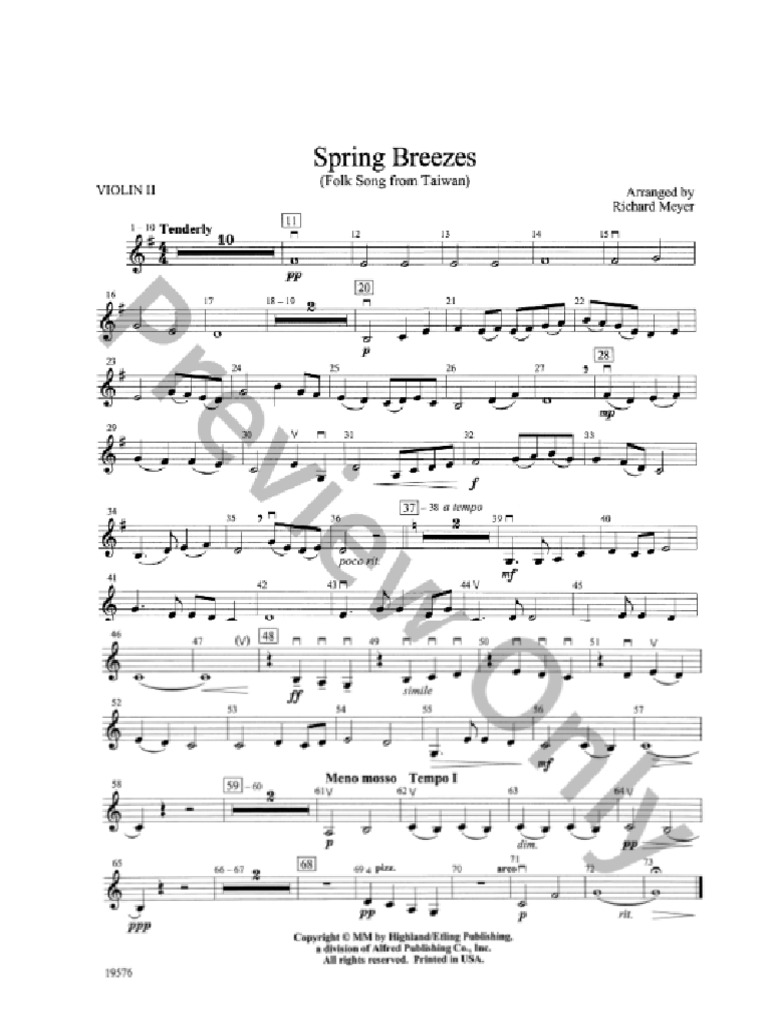 Spring Breezes Violin 2 PDF | PDF