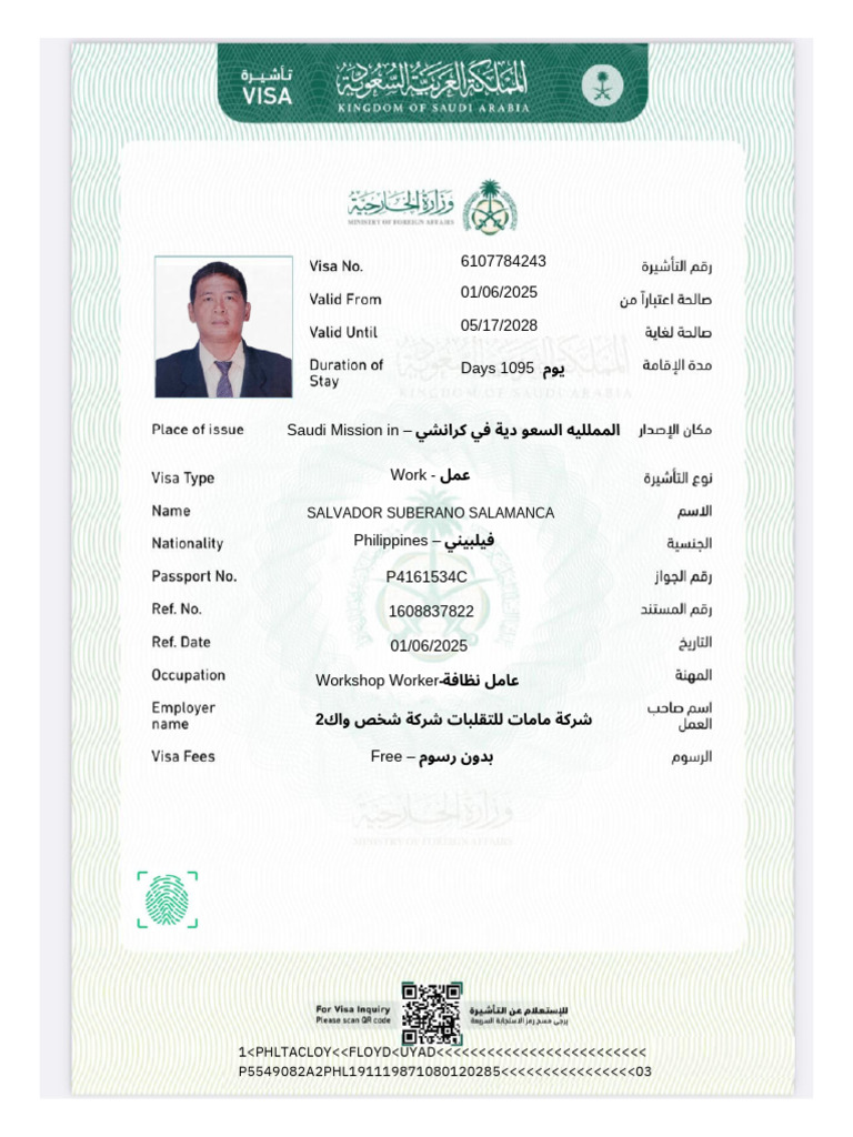 Saudi Working Visa - 20250109 - 130959 - 0000 | PDF