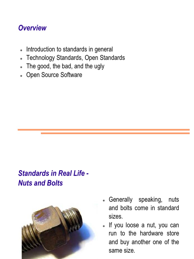 Introduction To Standards in General Technology Standards, Open ...