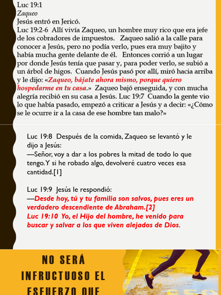 Zaqueo: Transformación y Salvación en Jesús | PDF