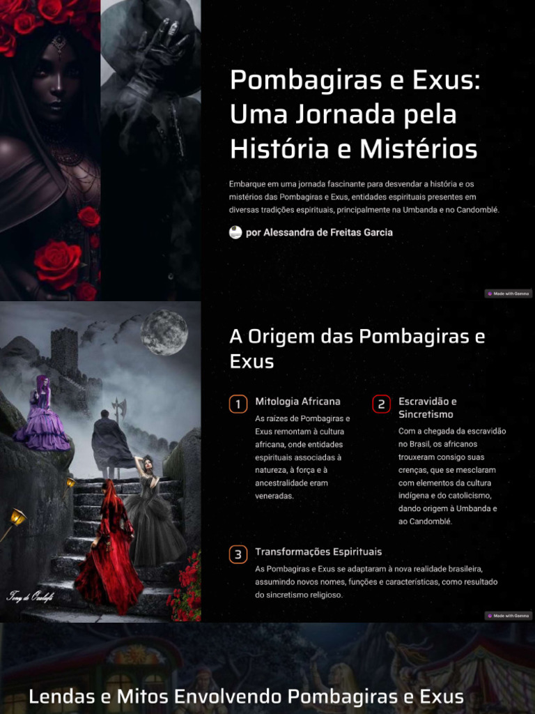 1 - Pombagiras e Exus - Uma Jornada Pela História e Mistérios | PDF