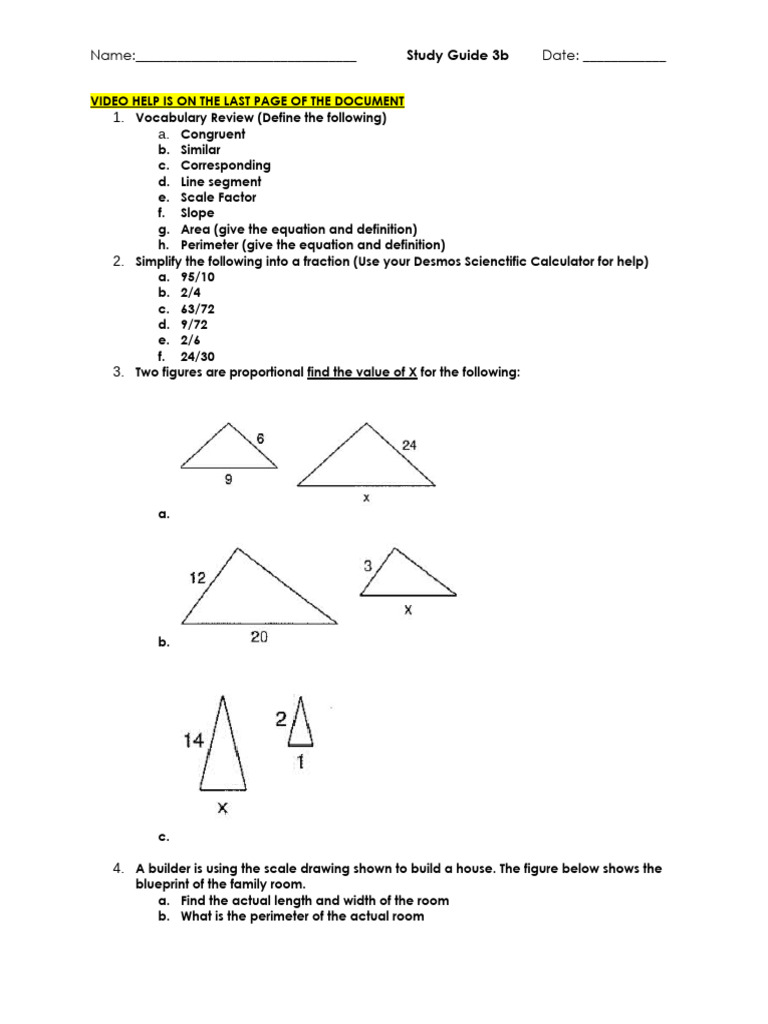 Math Review Unit 3B | PDF | Area | Length