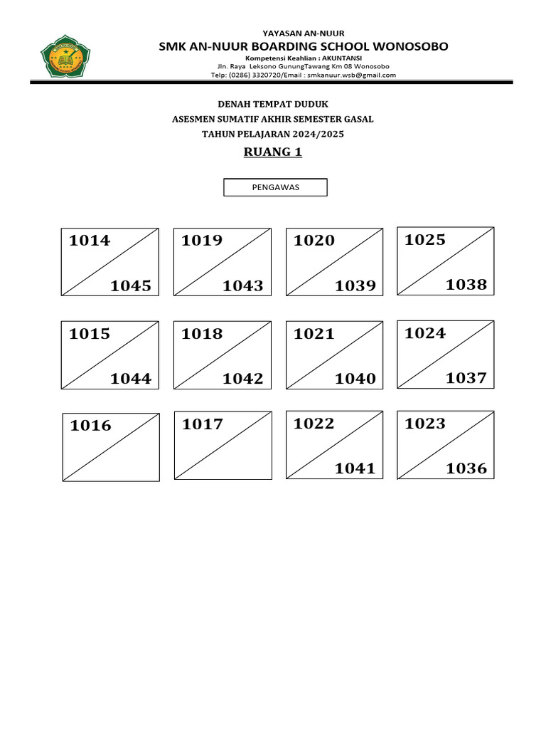 Denah Tempat Duduk | PDF