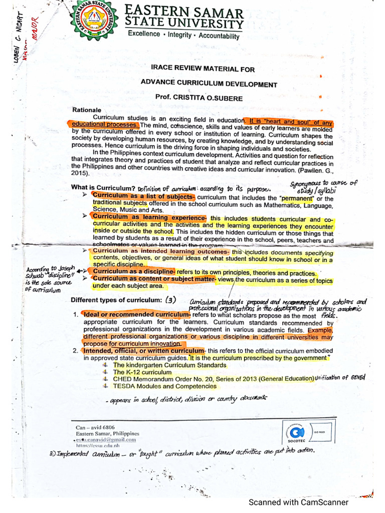 Advance Curriculum | PDF