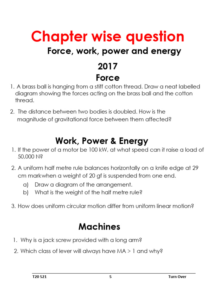 Chapter Wise Question | PDF | Sound | Electrical Resistance And Conductance